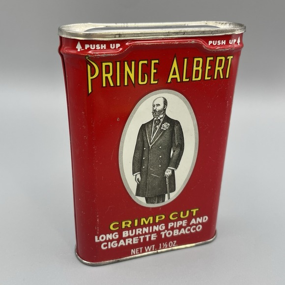 Other | Vtg Prince Albert Crimp Cut Tobacco Tin Lid Opens Pocket Sized ...